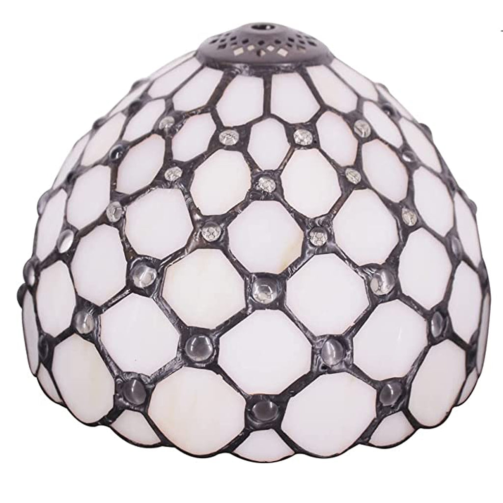 8" Tiffany Cream Pearl Shade Werfactory® Stained Glass Shade ...