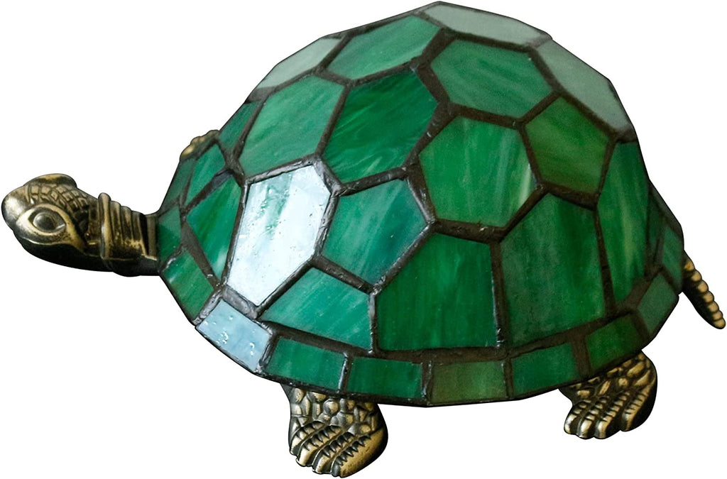 Werfactory® Tortoise Tiffany Turtle Lamp Green Stained Glass Cute ...